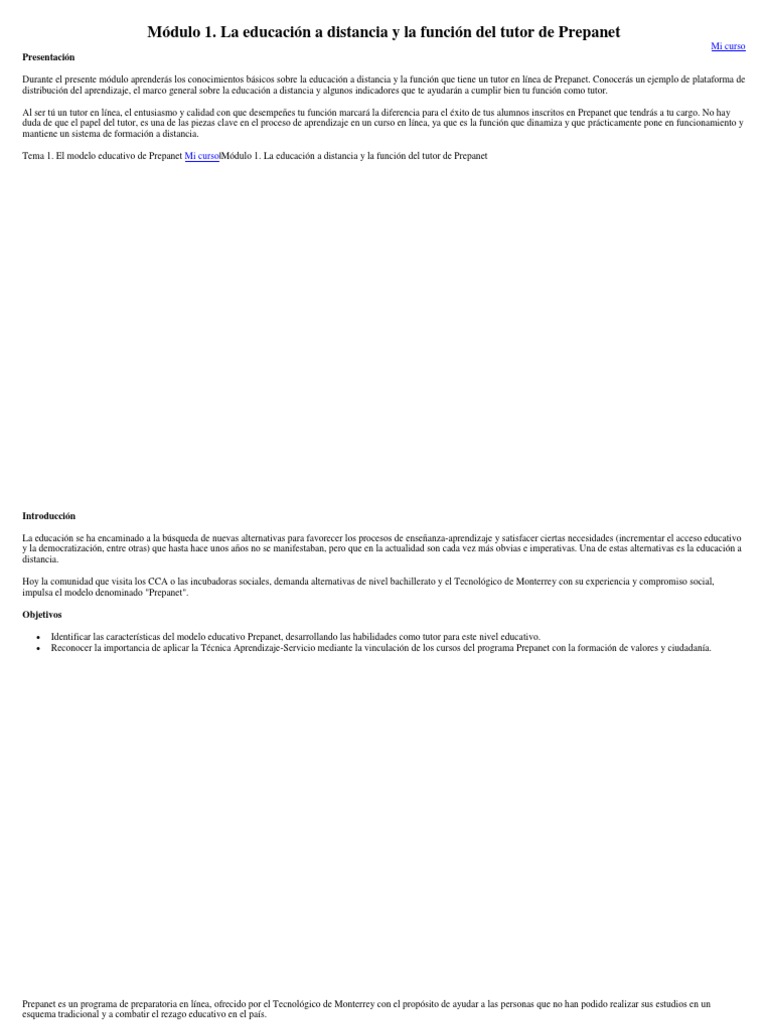 M Dulo 1 | PDF | Educación a distancia | Sevicio de aprendizaje