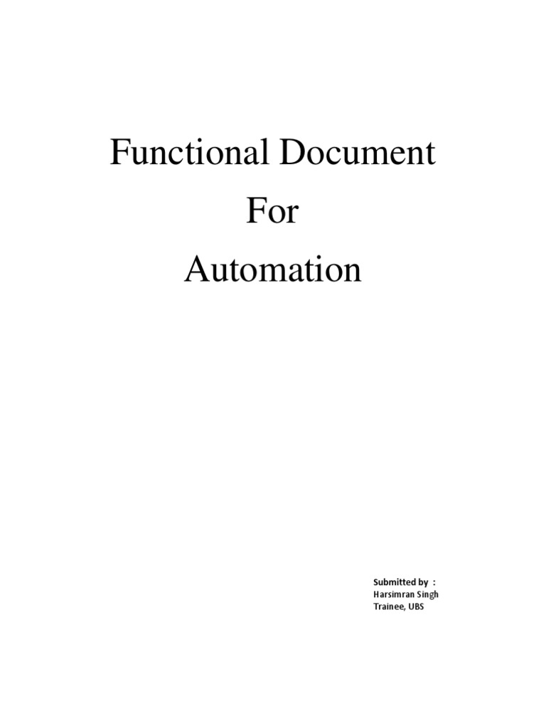 Functional Document For Automation: Submitted by | PDF | Image Scanner ...