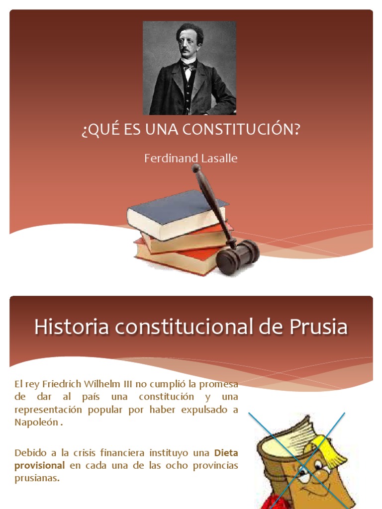 Qué Es Una Constitución Ferdinand Lasalle Pdf Prusia Constitución