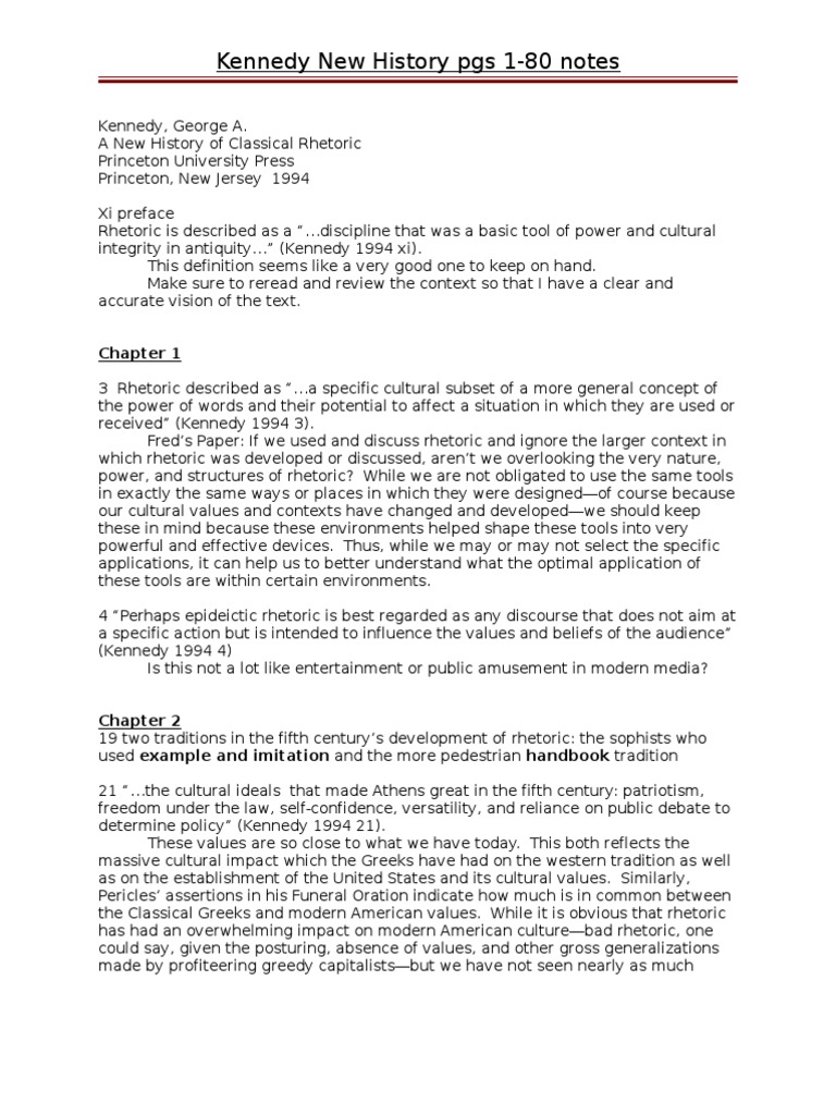 Kennedy New History Notes 1 To 80 Point 2 | PDF | Rhetoric | Psychology