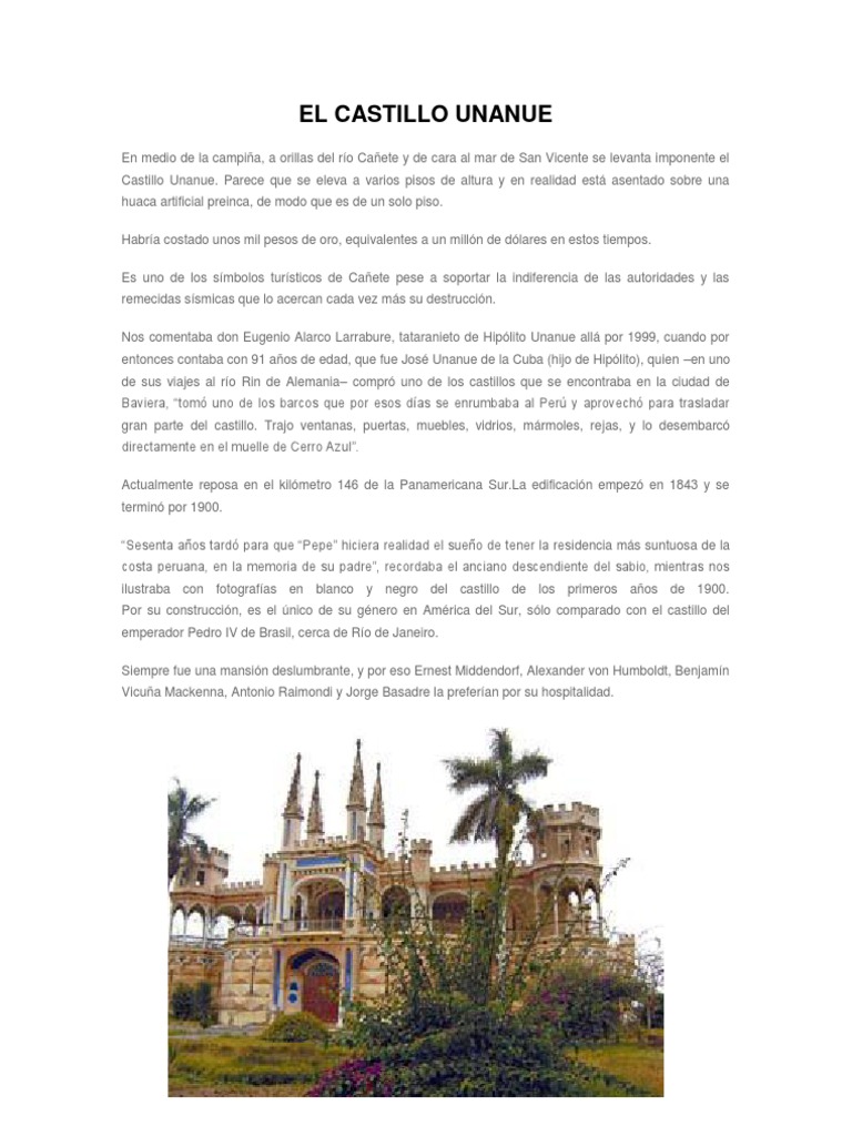 El Castillo Unanue | PDF | Imperio Inca | Lima