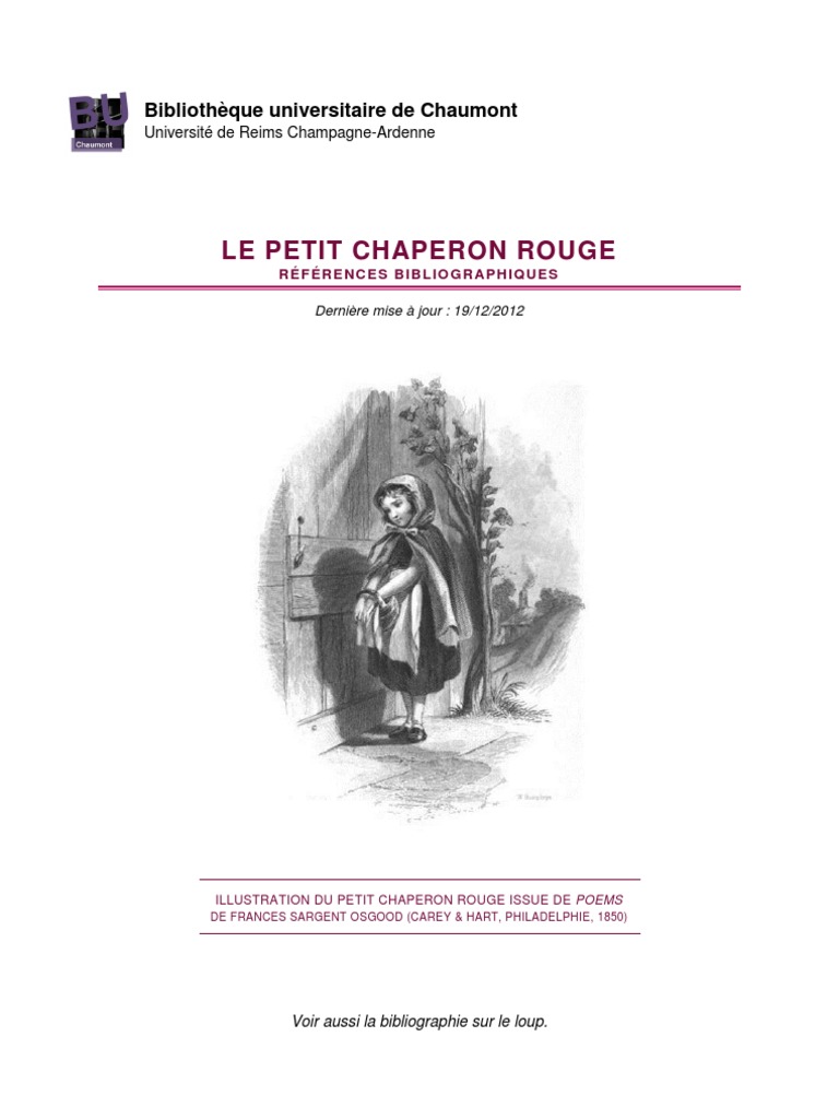Le Petit Chaperon Rouge | PDF | Le Petit Chaperon rouge | Charles Perrault