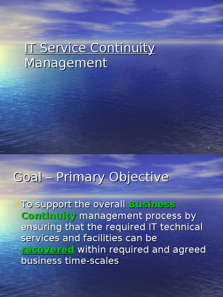13 IT Service Continuity Management | Download Free PDF | Business ...