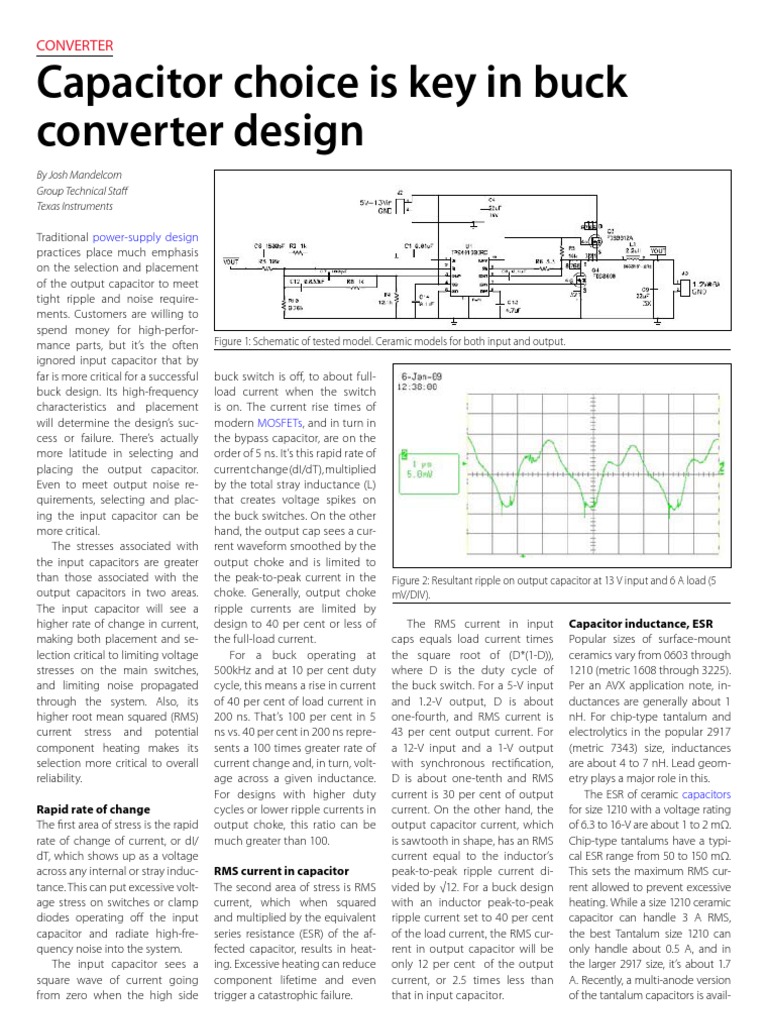 Critical Input Capacitor in Buck Design | PDF | Capacitor | Computer ...