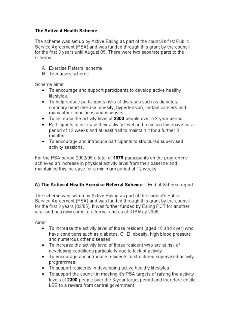 Active4health Finalreport | PDF | Physical Exercise | Coronary Artery ...