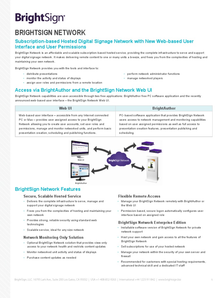 Specifications For BrightSign CMS | PDF | Web Application | Computer ...