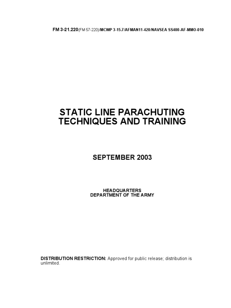 Static Line Parachute Training | PDF | Parachute | Aviation