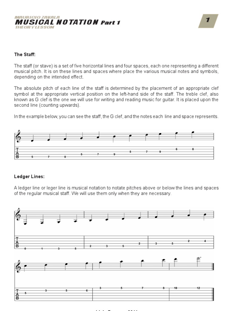 001 Musical Notation Part 1 | PDF | Clef | Poetics