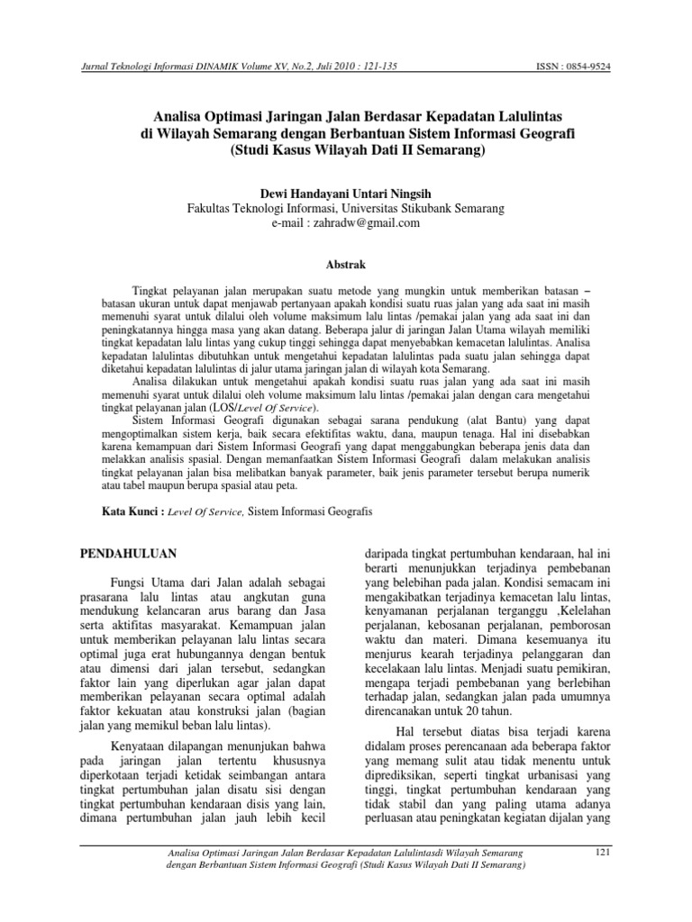 Optimizing Semarang's Road Network Based on Traffic Density Analysis Using Geographic ...