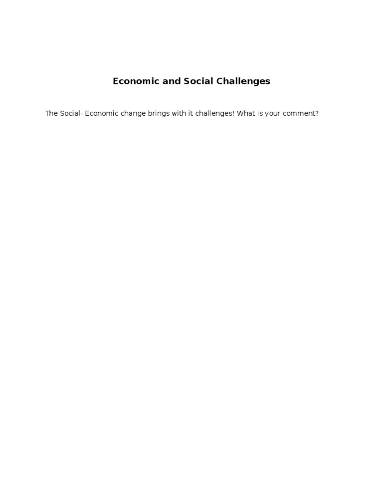 Economic and Social Challenges | PDF | Finance & Money Management ...