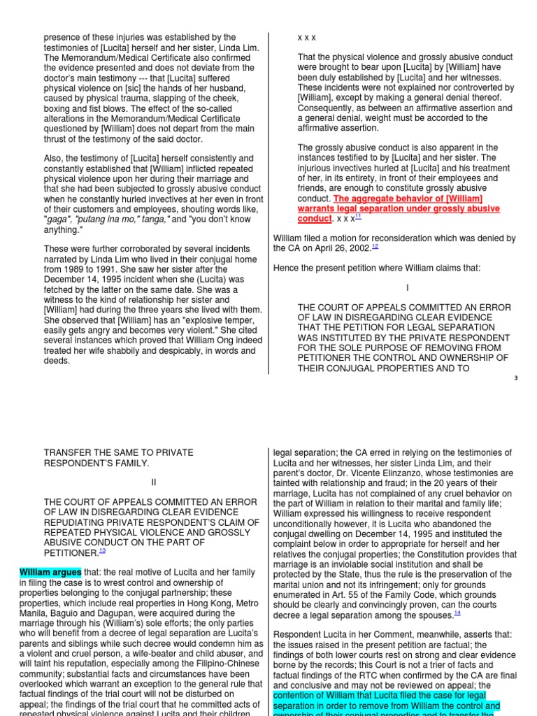 Ong v. Ong2 | Download Free PDF | Marriage | Violence