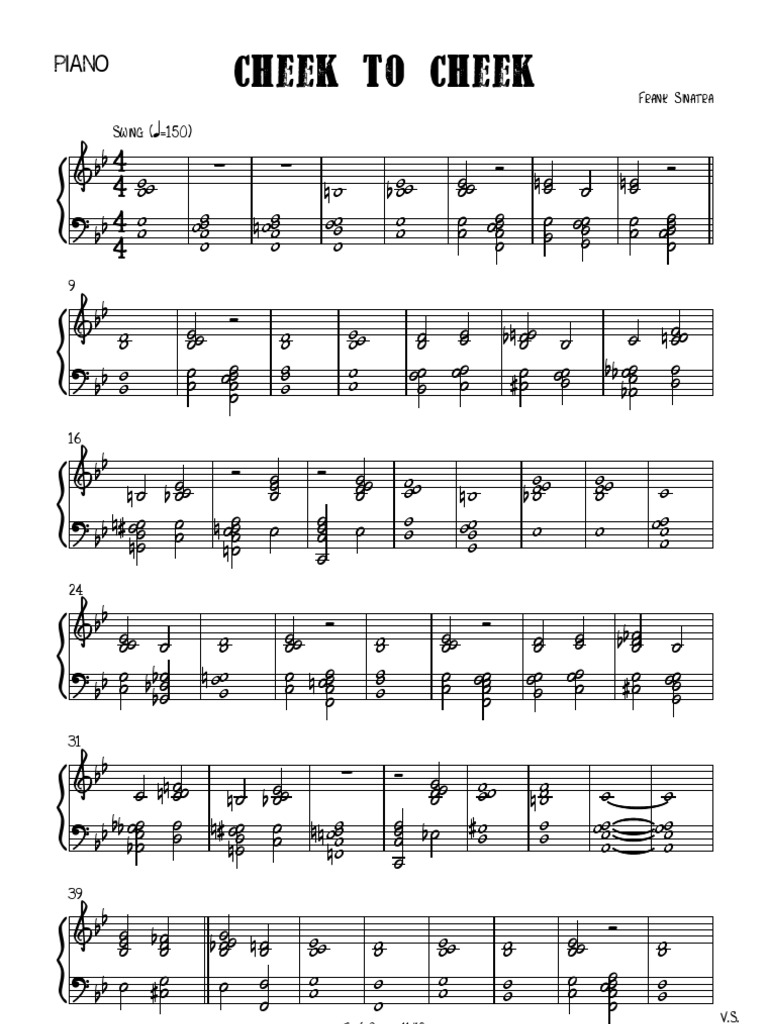 Cheek To Cheek Piano | PDF