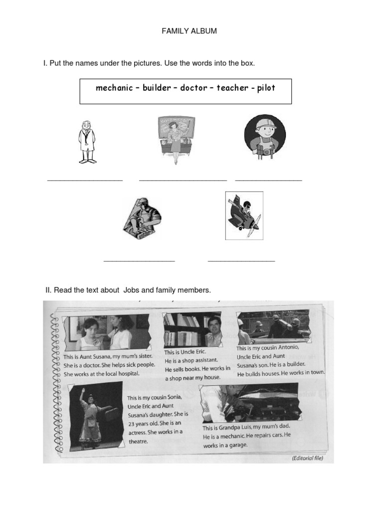Mechanic - Builder - Doctor - Teacher - Pilot: Family Album | PDF | Finance & Money Management ...