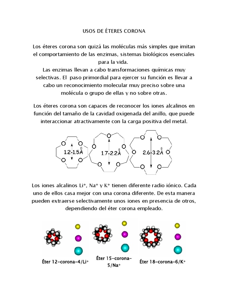 Usos de Éteres Corona | PDF