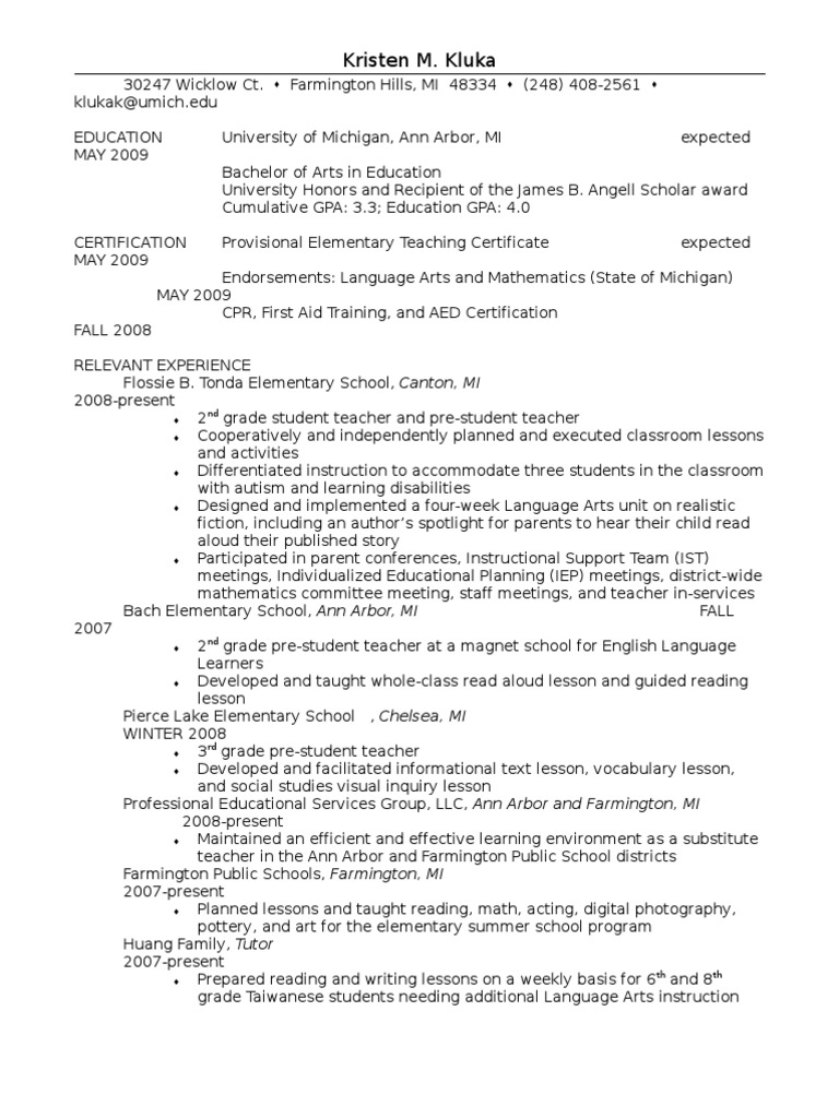 KK Resume | PDF | Differentiated Instruction | Teachers