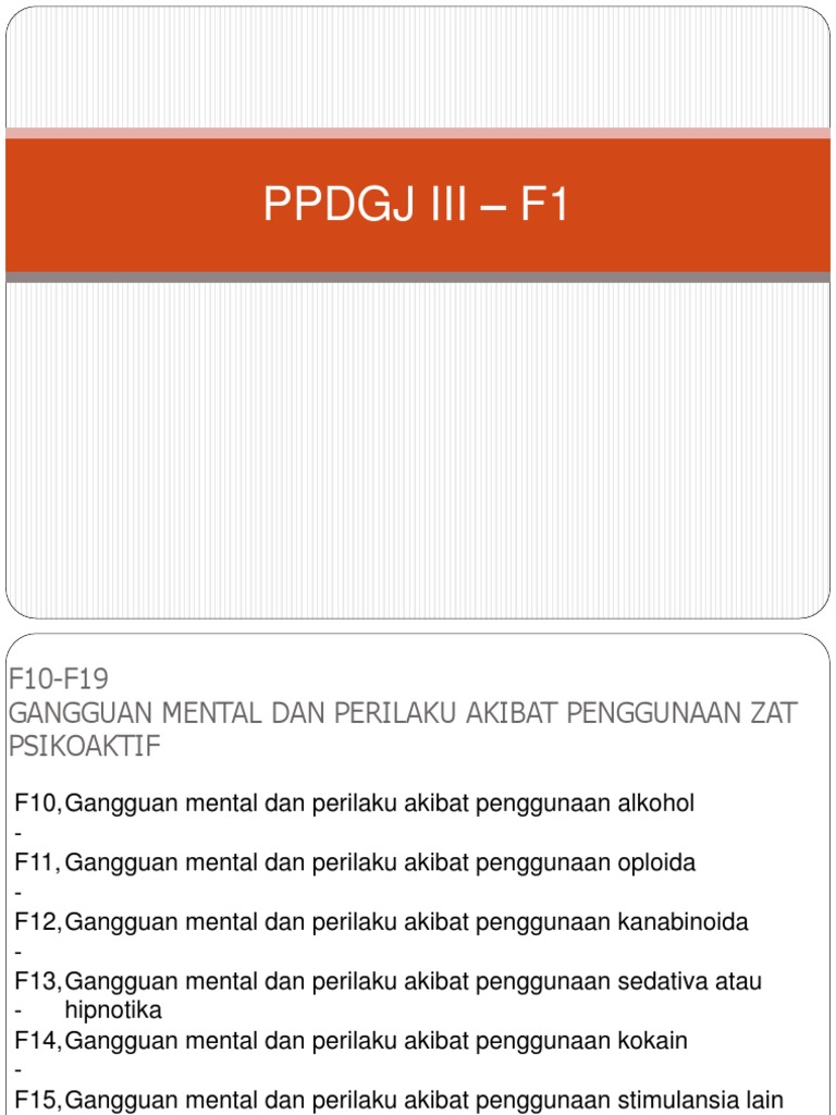 PPDGJ III - f10-f19 | PDF