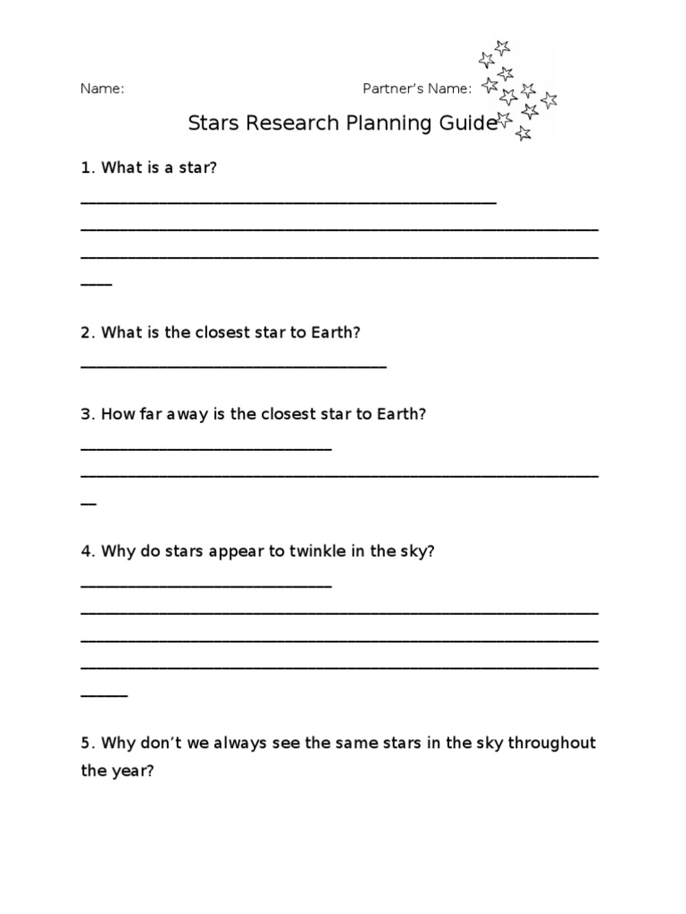 Stars Research Planning Guide | PDF