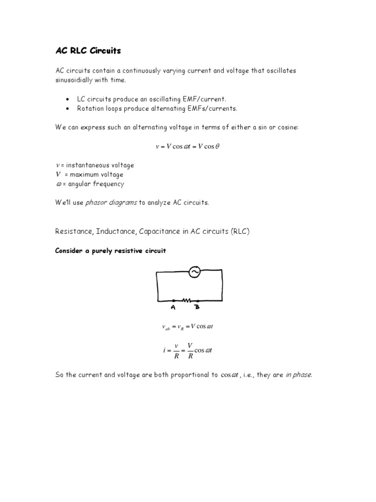RLC Circuits Engphys | PDF