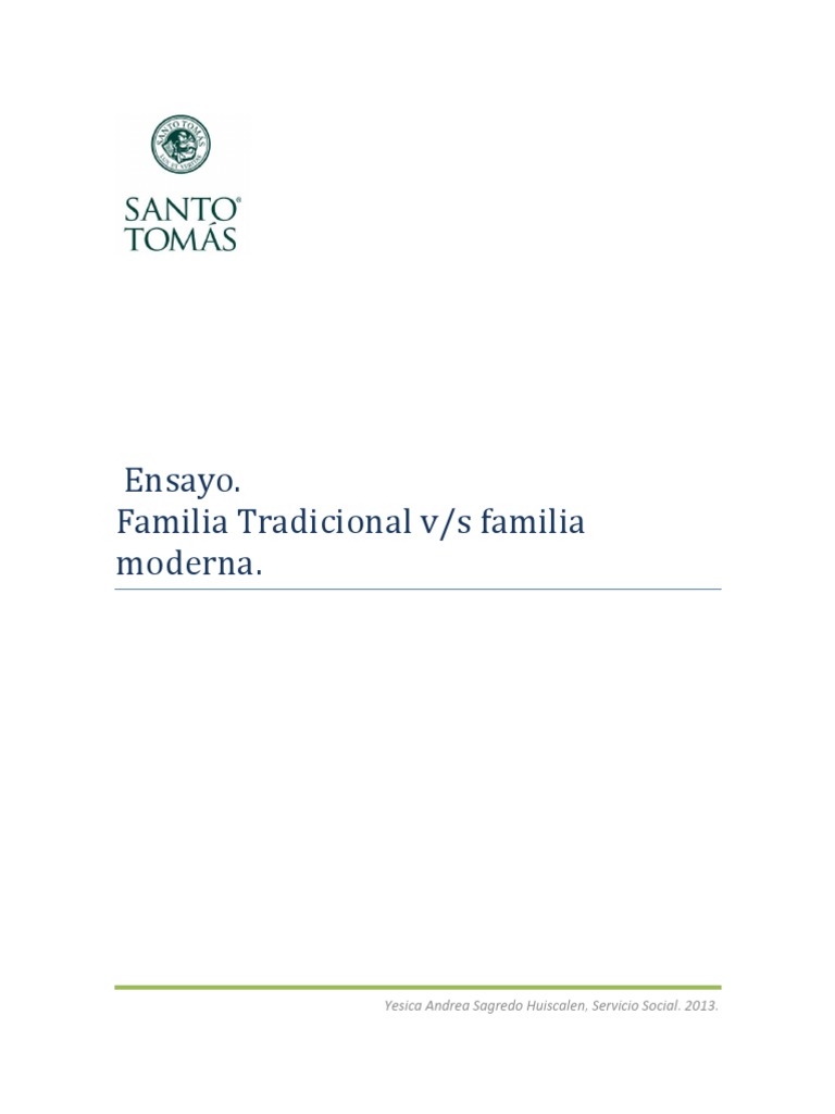 Familia Tradicional vs Moderna: Cambios y Roles | PDF | Familia | Mujer