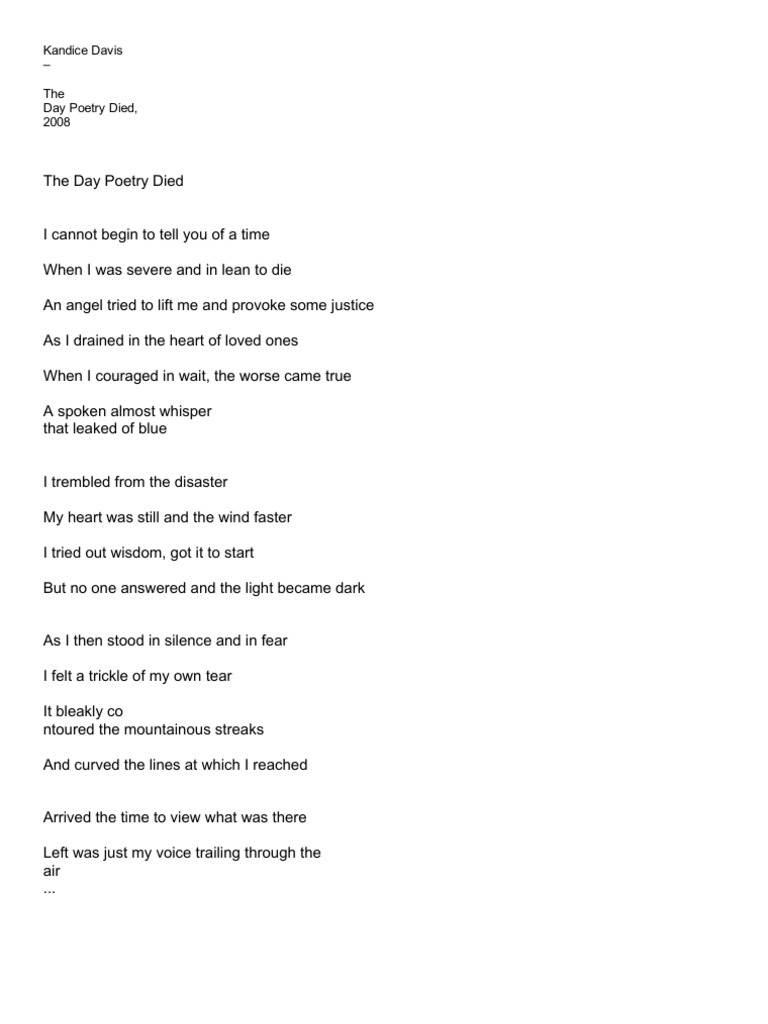 The Day Poetry Died | PDF | Psychology