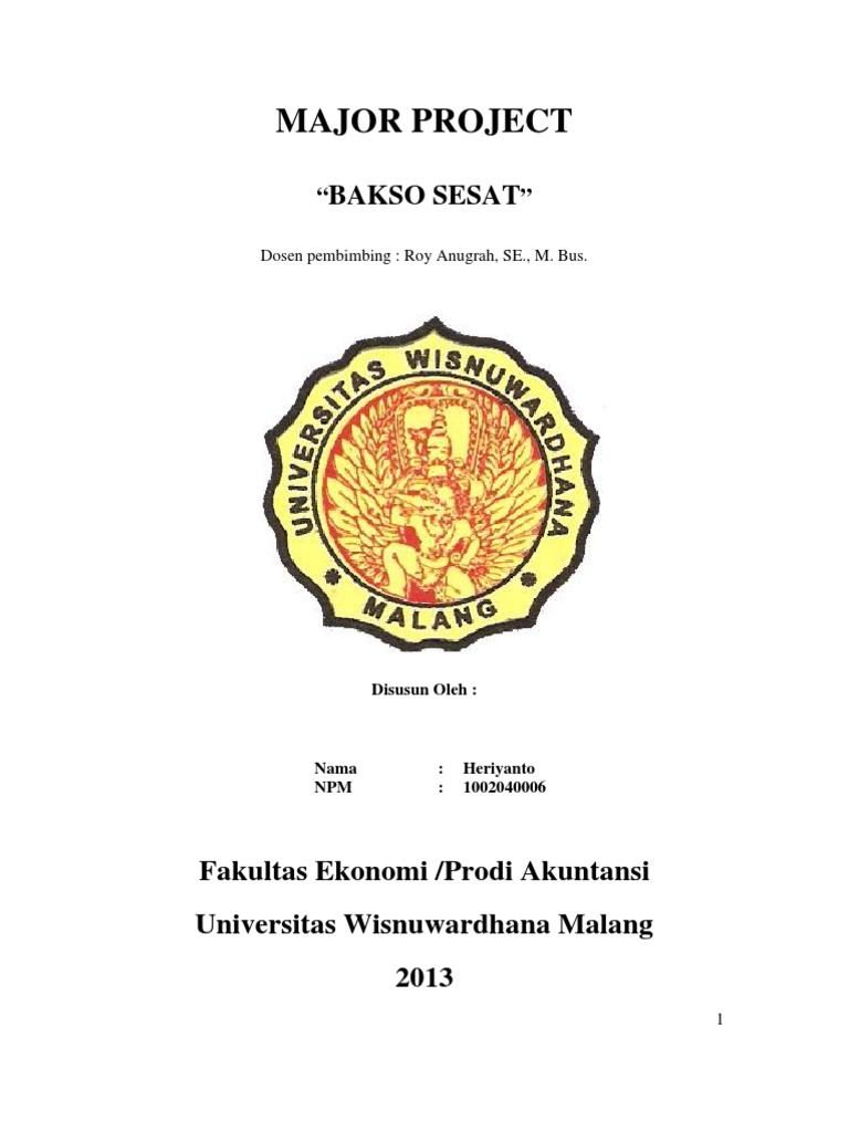 Contoh Major Project Makanan | PDF