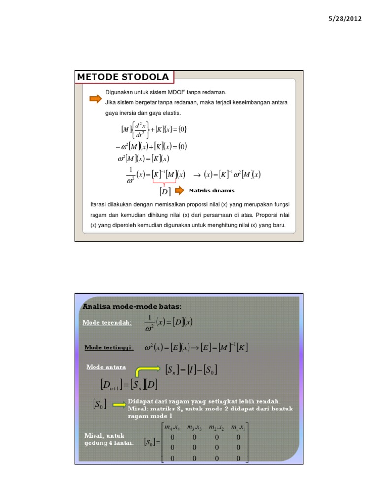 BAB+9 TAMBAHAN+ (Metode+Stodola+Dan+Holzer) +2 | PDF | Teknologi & Rekayasa