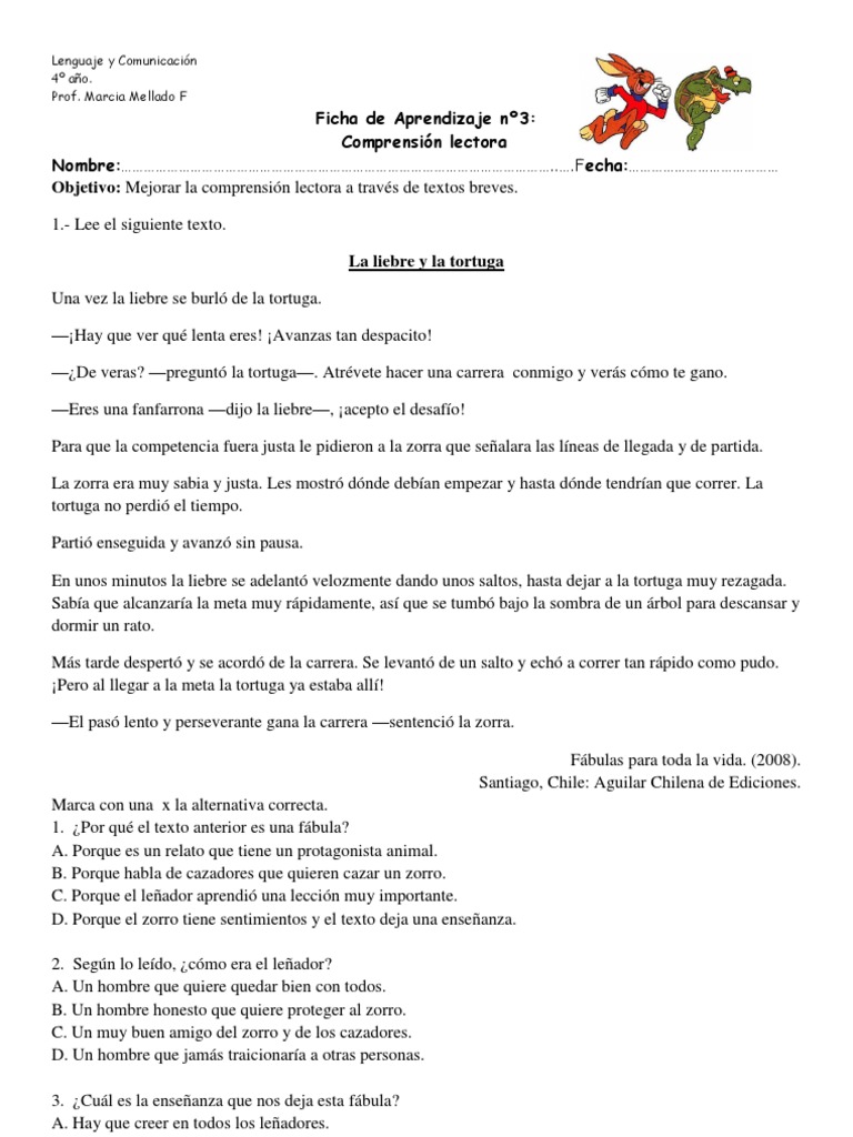 Comp Lect La Tortuga y ... 4º | PDF | Novela negra, policíaca y suspenso