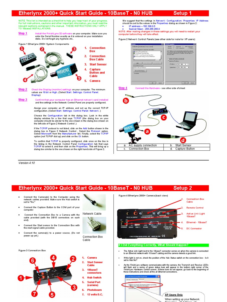 2010-Finishlynx Setup No Hub XP | PDF | Computer Network | Ip Address
