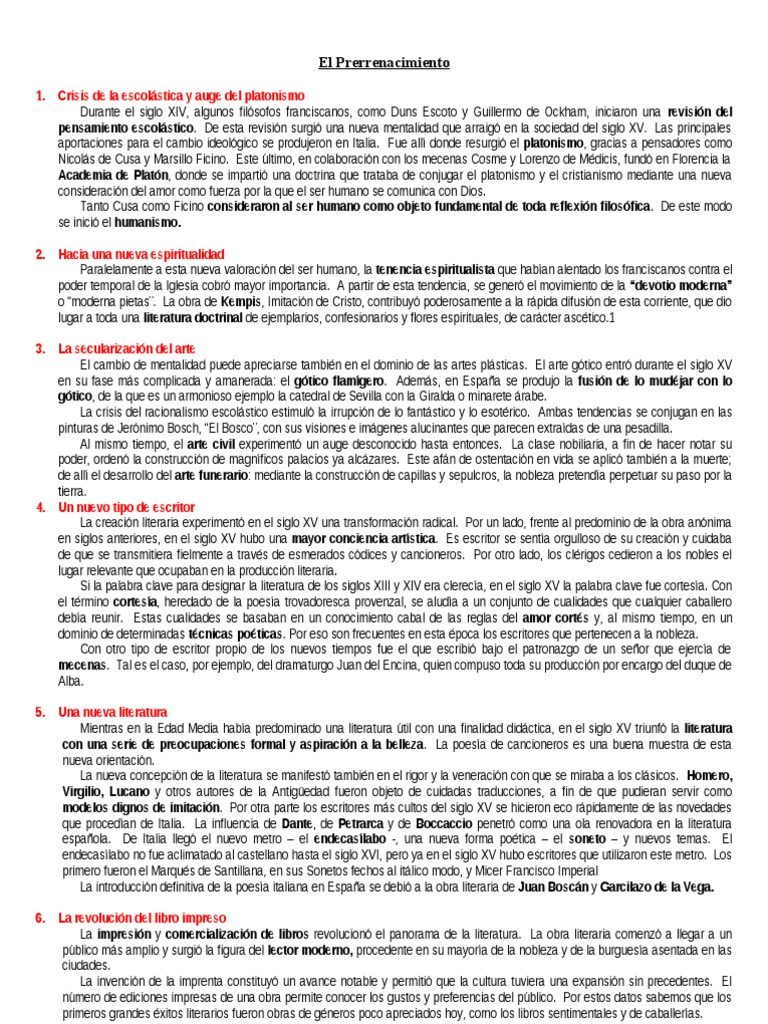 El Prerrenacimiento | PDF | Nobleza | Poesía