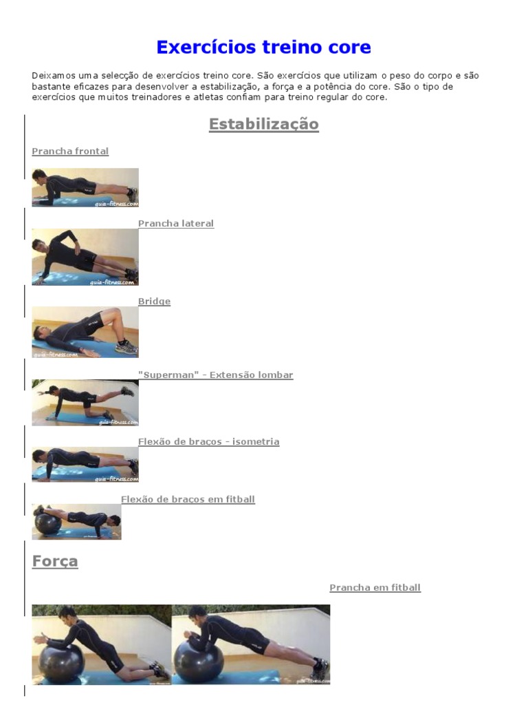 Exercícios Treino Core | PDF