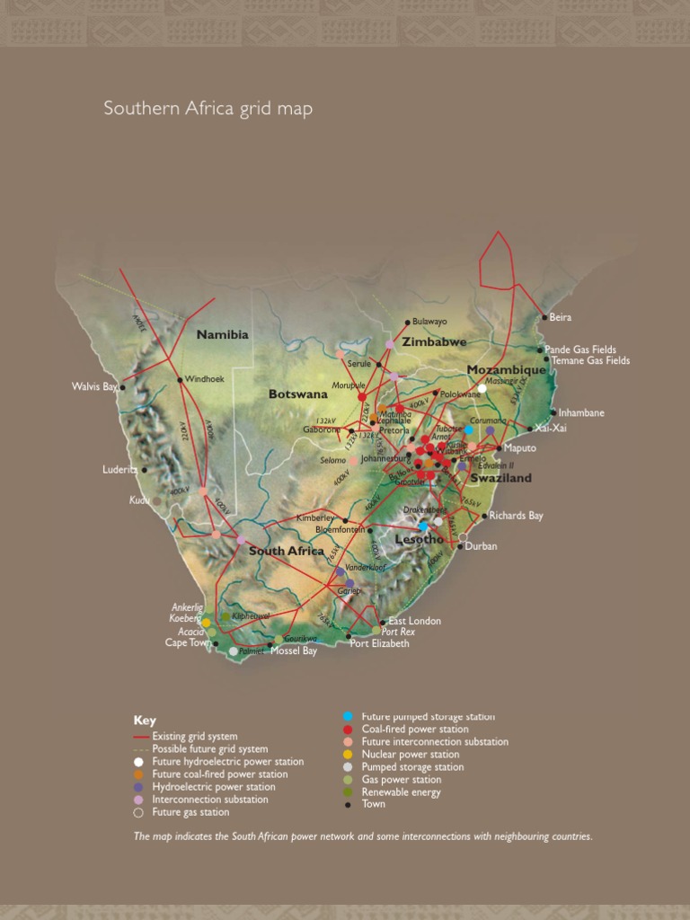 Southern Africa Grid Map: WWW - Eskom.co - Za | PDF | Power Station ...