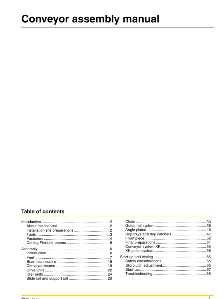 Conveyor Assembly Manual PDF | PDF | Screw | Beam (Structure)