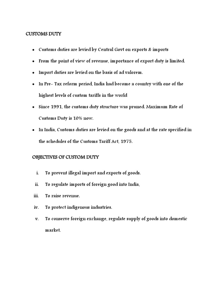 Customs Act | PDF | Dumping (Pricing Policy) | Taxes