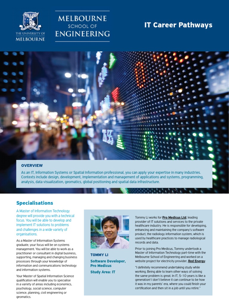 It Career Pathways: Specialisations | PDF | Internship | Job Hunting