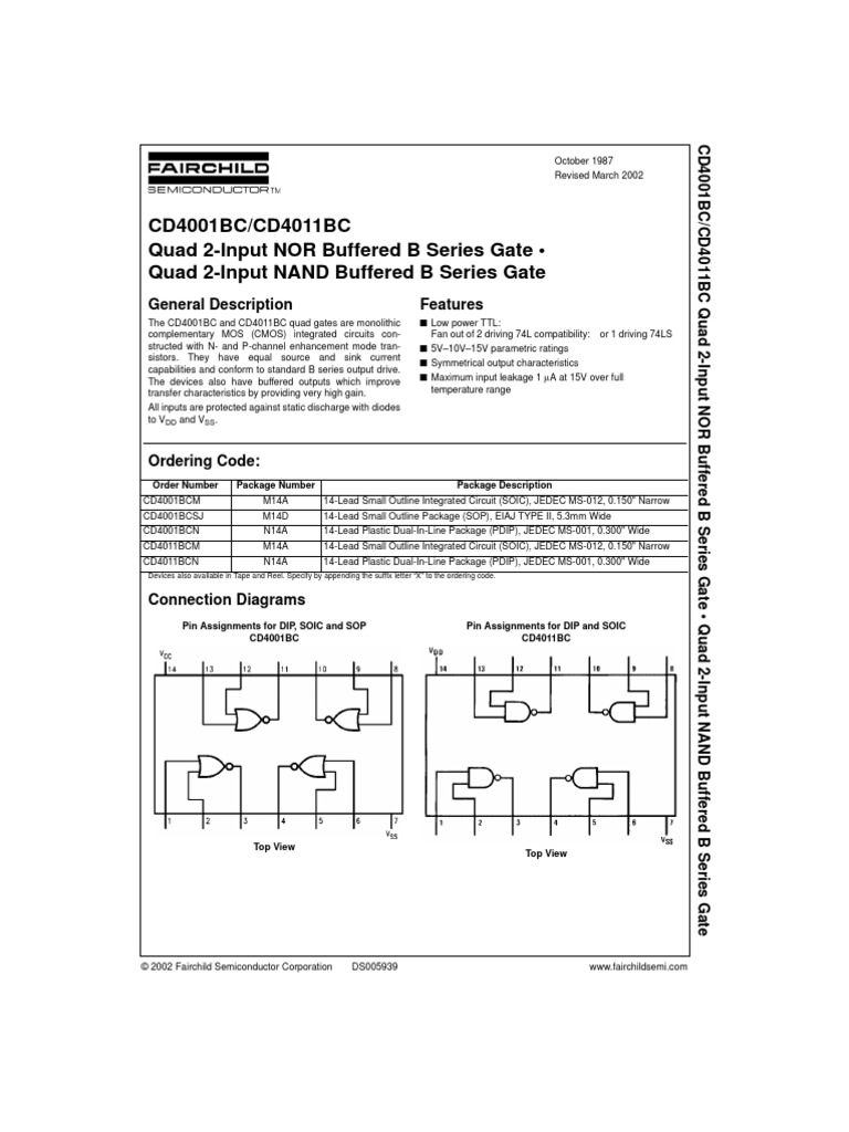 4001 | Cmos | Semiconductor Devices