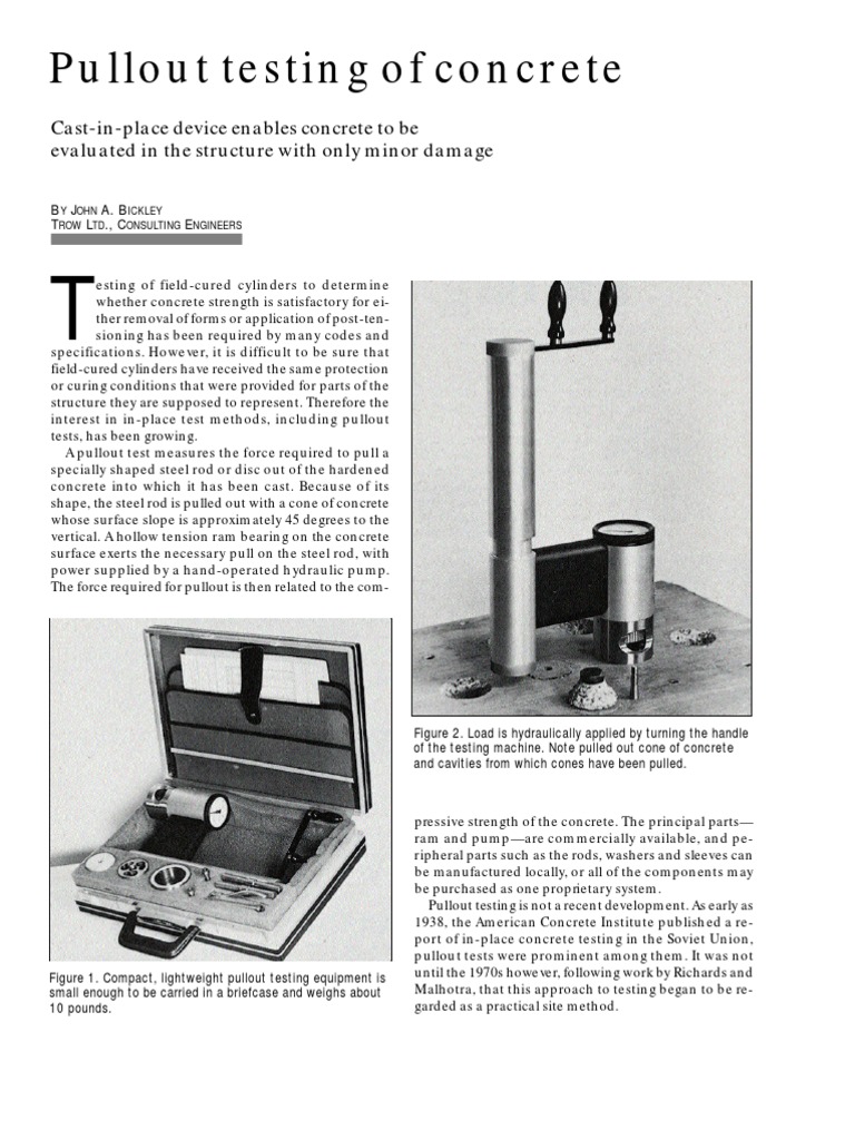 Pull Out Test | PDF | Concrete | Screw