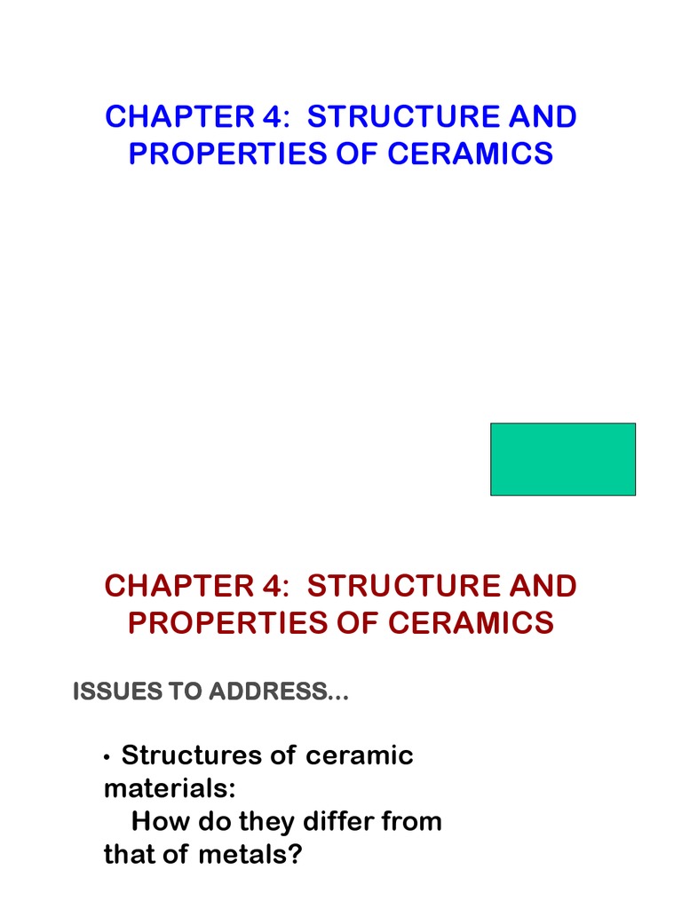 Chapter 4: Structure and Properties of Ceramics | PDF | Ion | Ionic Bonding