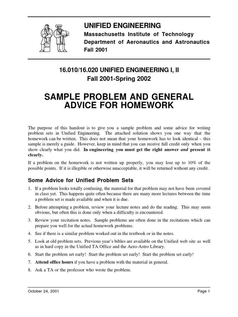 Guidelines and Sample Problem for Effective Homework Presentation in ...