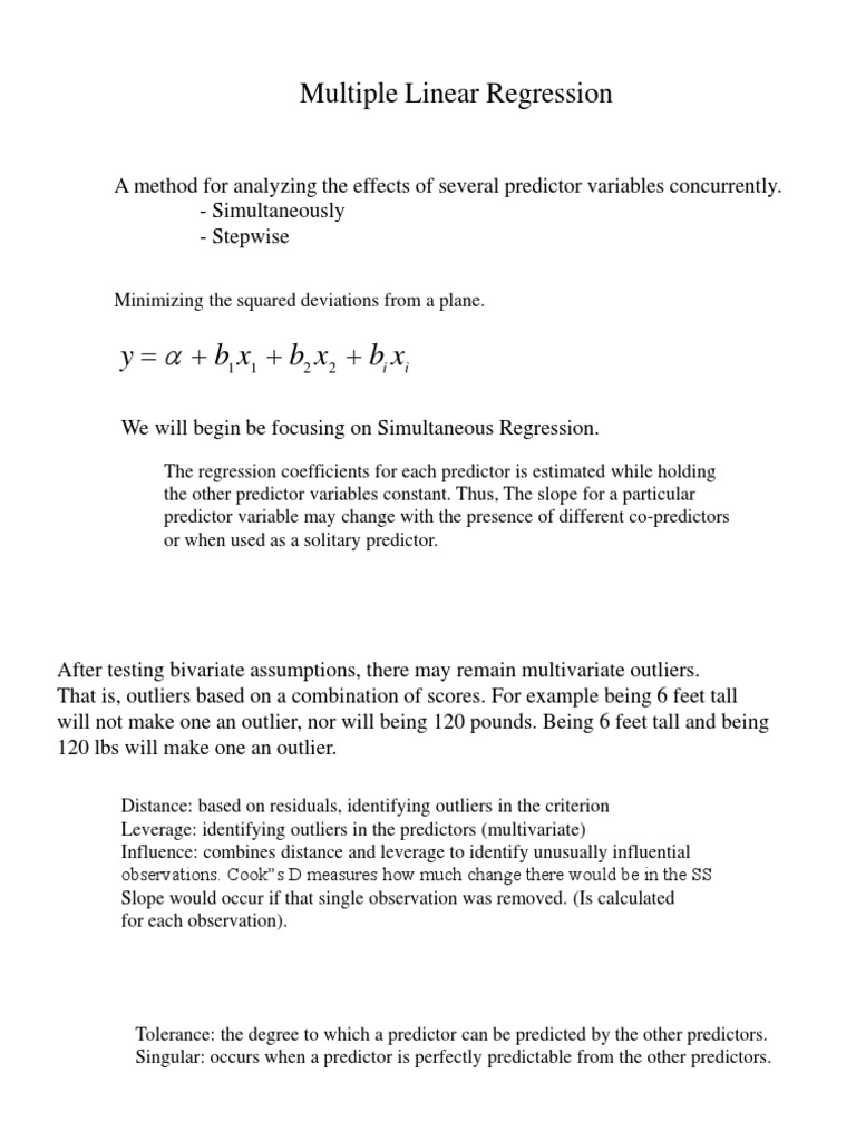 Multiple Linear Regression: y BX BX BX | PDF | Regression Analysis ...