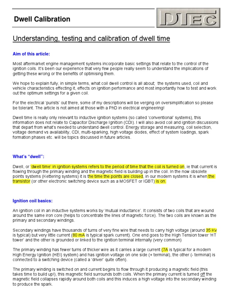 Optimizing Ignition Coil Performance Through Proper Dwell Time ...