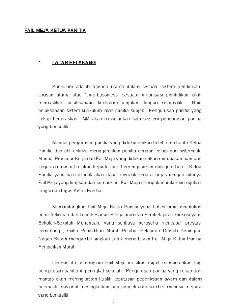 Contoh Fail Meja Ketua Panitia Bahasa Melayu - MikaylaabbKaufman
