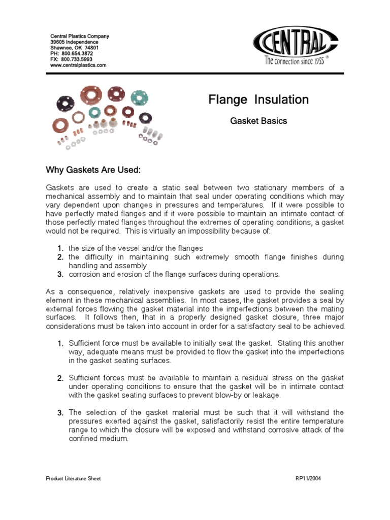 Flange Gasket Basics PDF | PDF | Technology & Engineering | Science ...