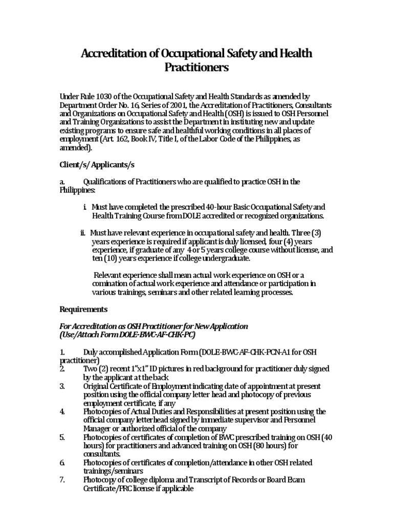 OSH Practitioner Accreditation Guide | PDF | Occupational Safety And Health | Safety