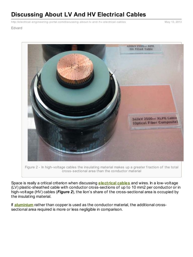 Discussing About LV and HV Electrical Cables: Edvard | PDF | Electrical ...