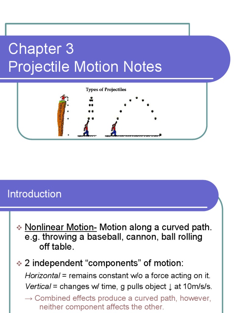 Chapter 3 Projectile Motion Notes