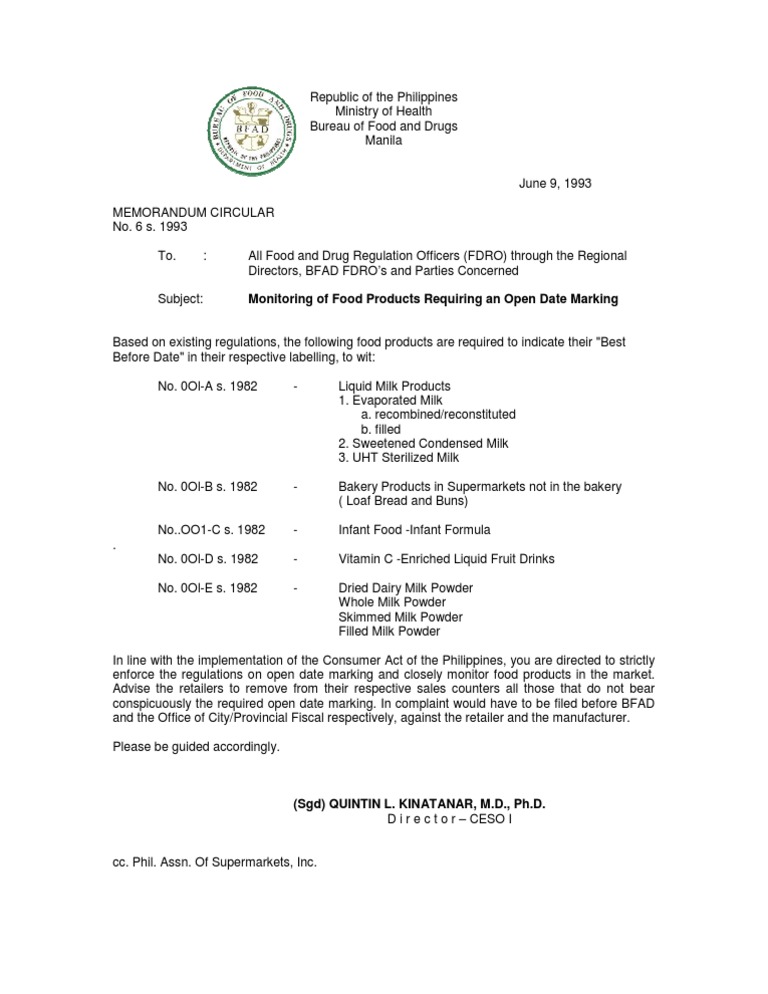 Monitoring Open Date Marking for Food | PDF | Cooking, Food & Wine ...