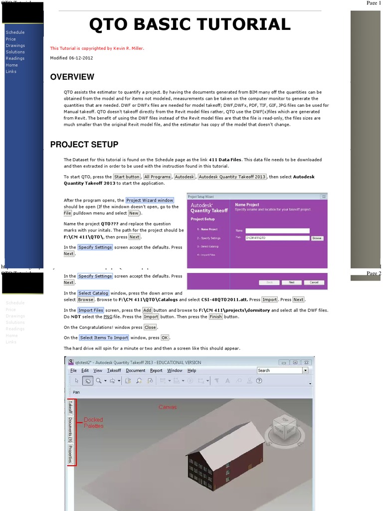 QTO Tutorial PDF | PDF | Drywall | Microsoft Excel