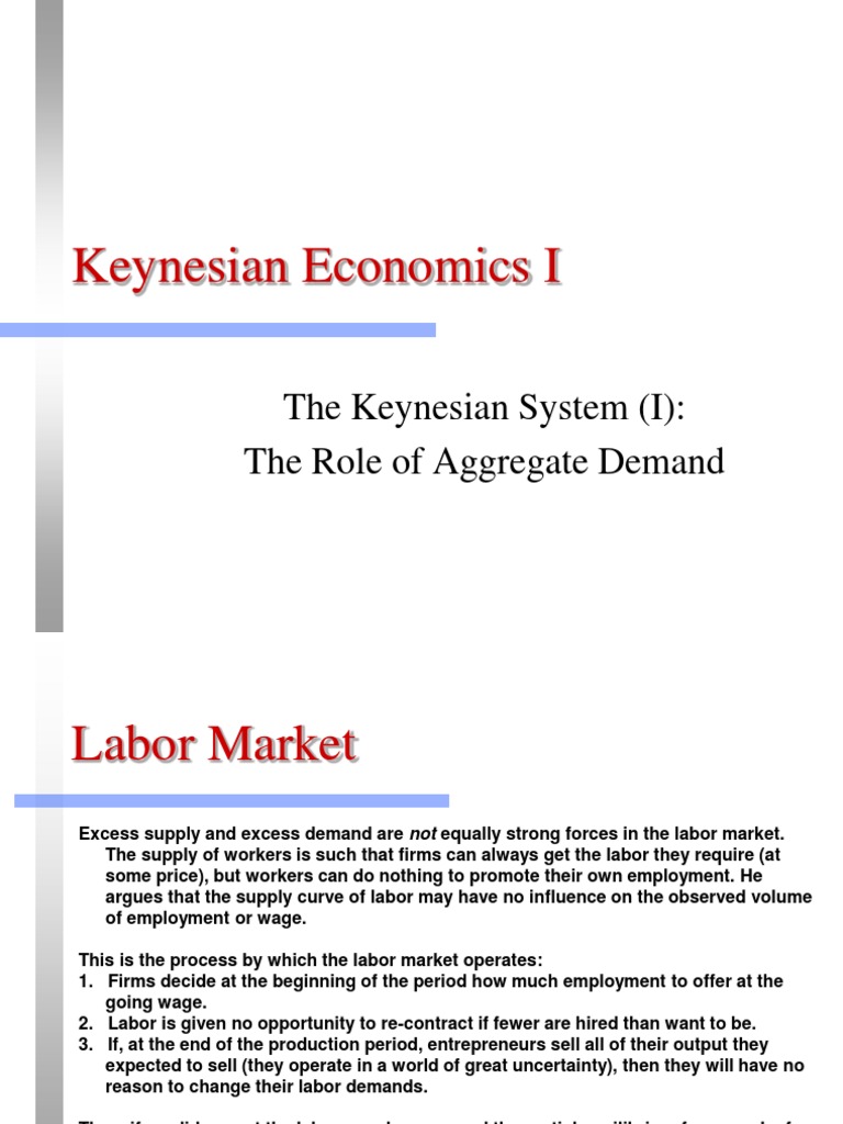 Keynesian Economics I: The Keynesian System (I) : The Role of Aggregate ...