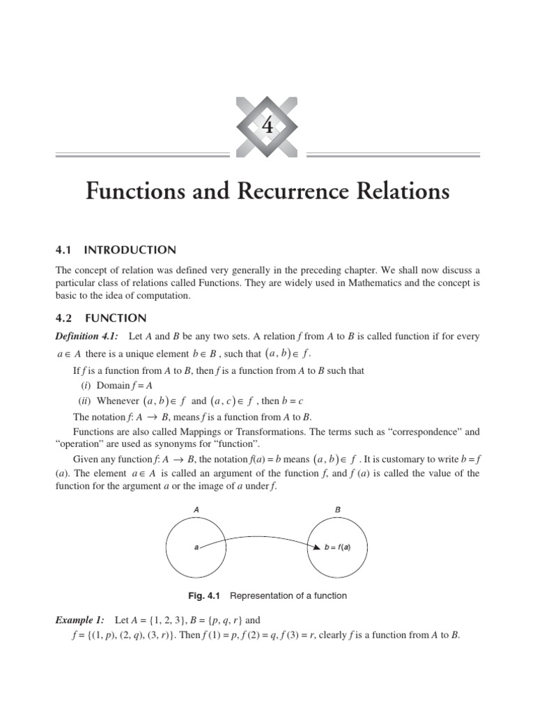 Functions & Recurrence Relations | PDF | Function (Mathematics) | Logic