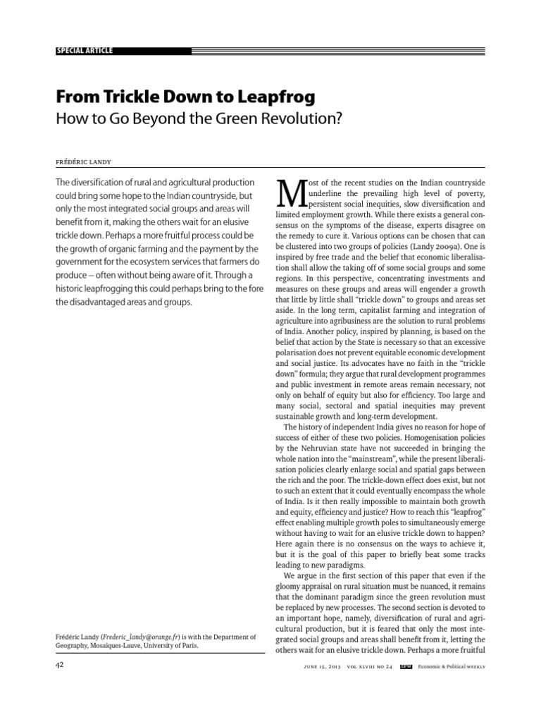 From Trickle Down To Leapfrog | PDF | Organic Farming | Fair Trade